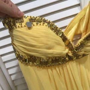 Cache | Dresses | Strapless Yellow Gown From Cache | Poshmark